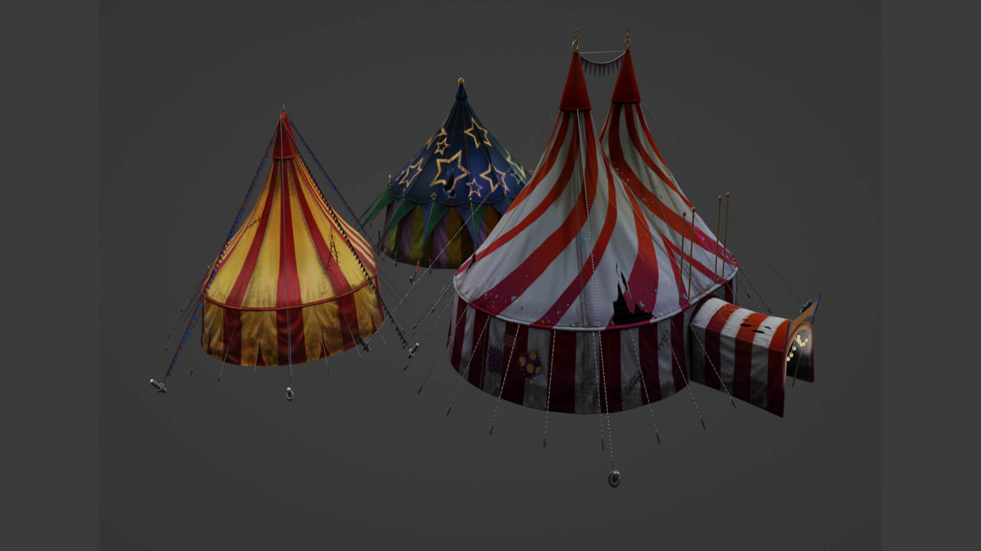 Carnival Circus Tents - 3D Model by 3DPusher
