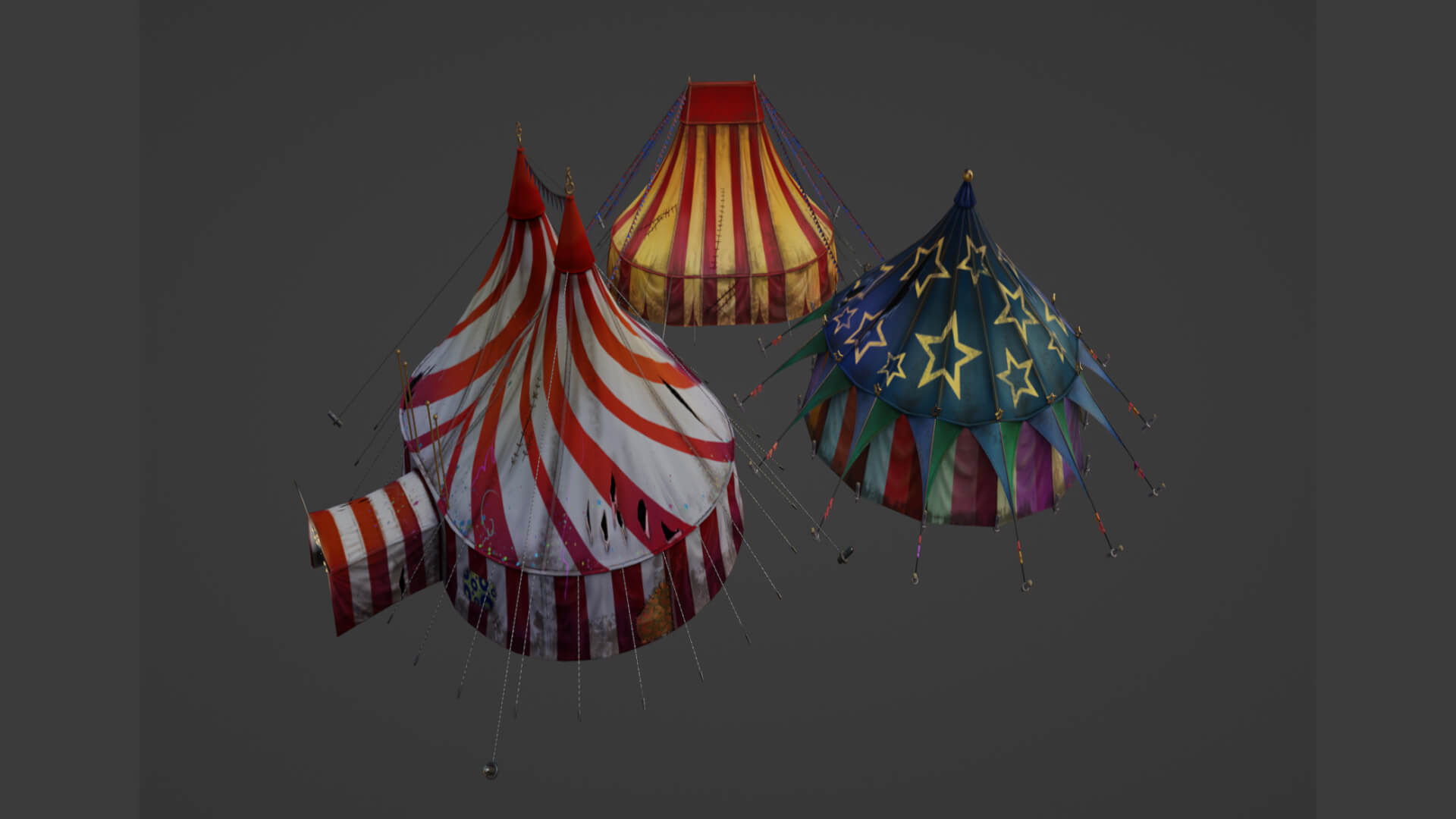 Carnival Circus Tents - 3D Model by 3DPusher