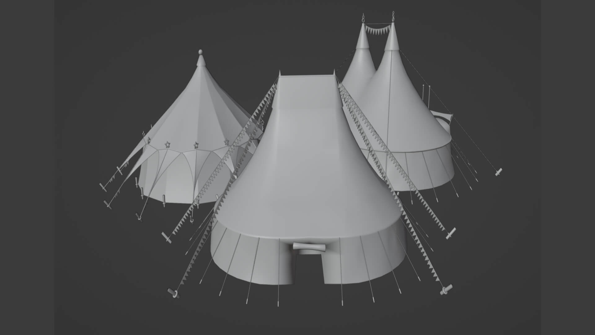 Carnival Circus Tents - 3D Model by 3DPusher