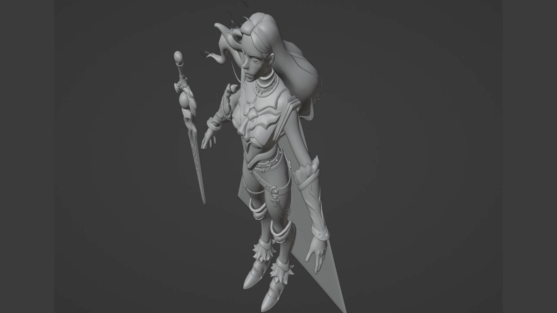 Lady Knight Character - 3D Model by 3DPusher