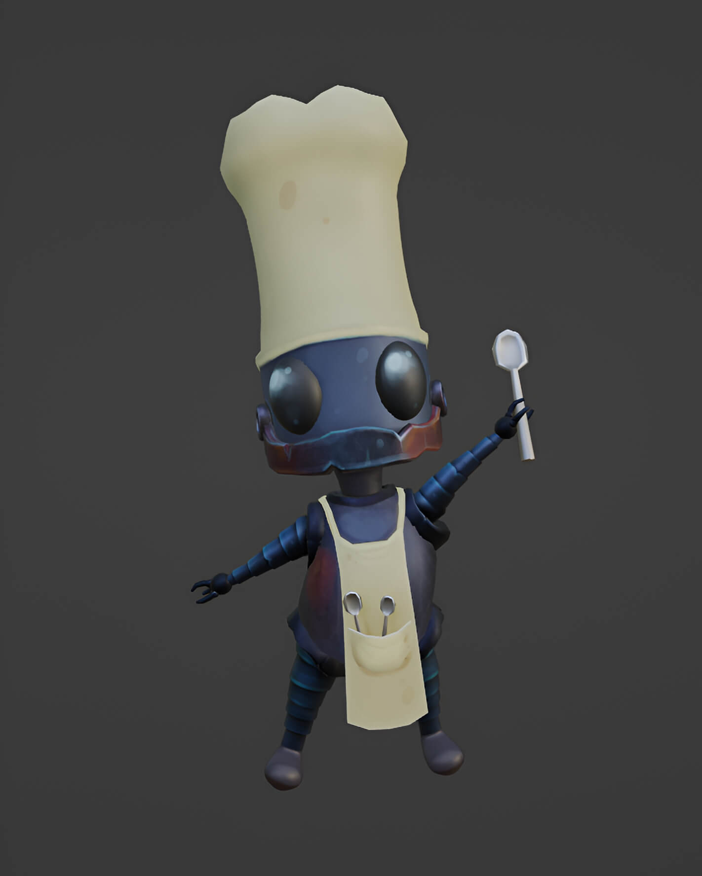 Robot Chef Character - 3D Model by 3DPusher