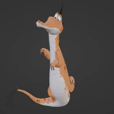 Stylized Crocodile Character - 3D Model by 3DPusher