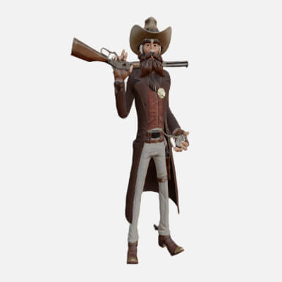Stylized Sheriff - 3D Model by 3DPusher