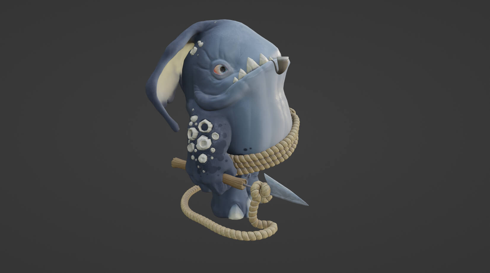 Stylized Whale Character - 3D Model by 3DPusher