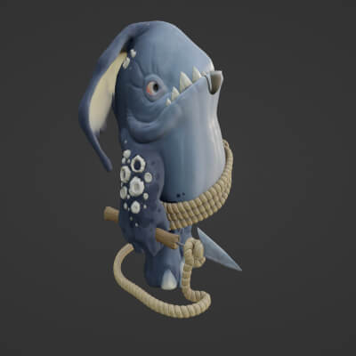 Stylized Whale Character - 3D Model by 3DPusher