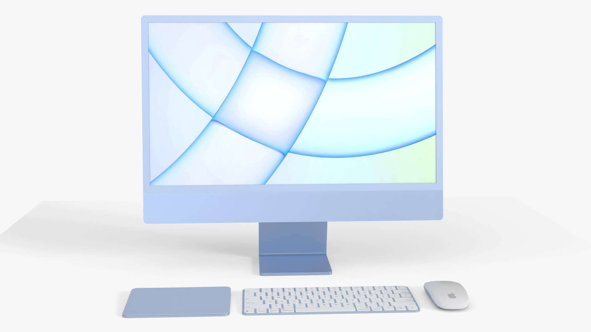 Realistic iMac Setup with Accessories - 3D Model by 3drealism