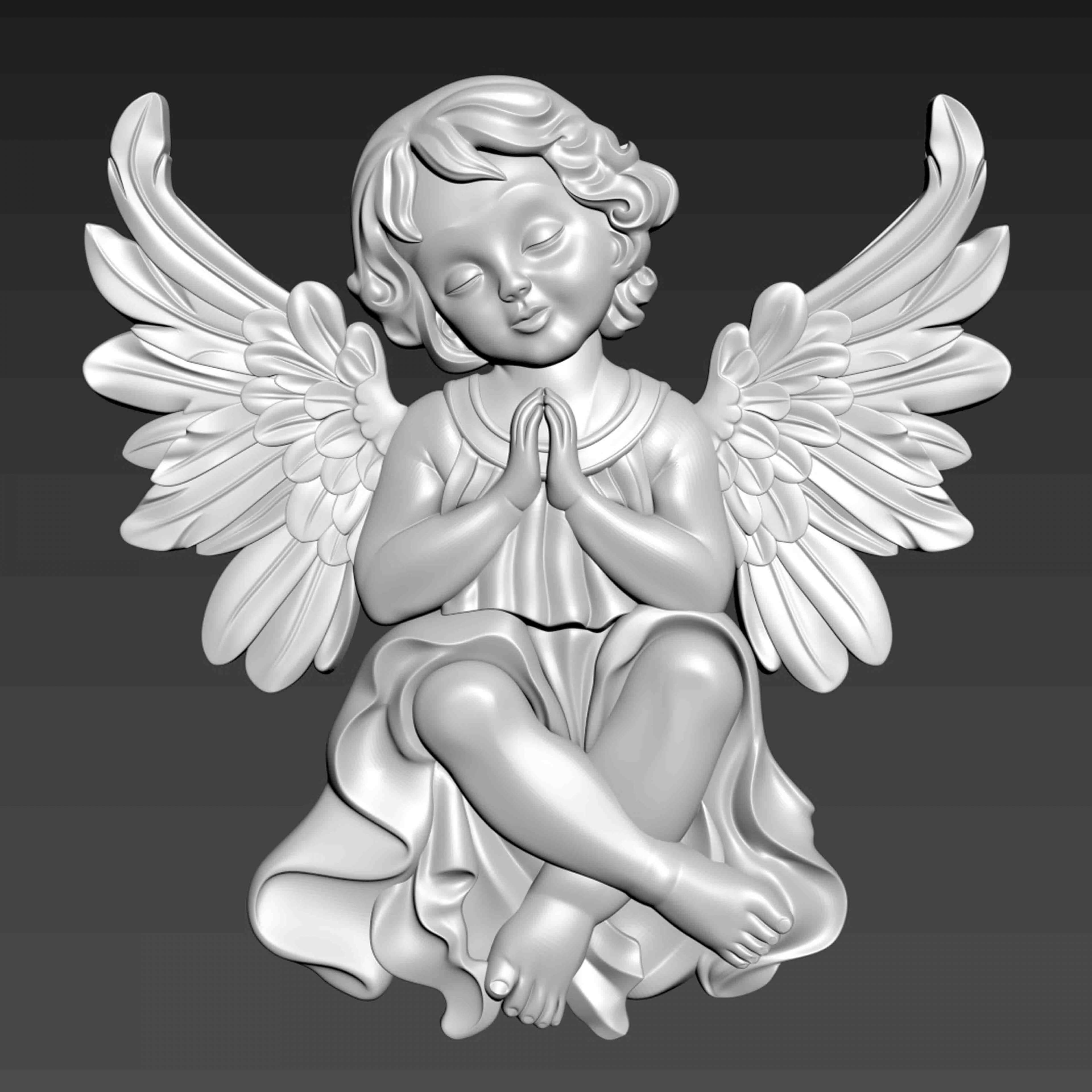 Angel Bas-Relief 3D Model by 3DRelief