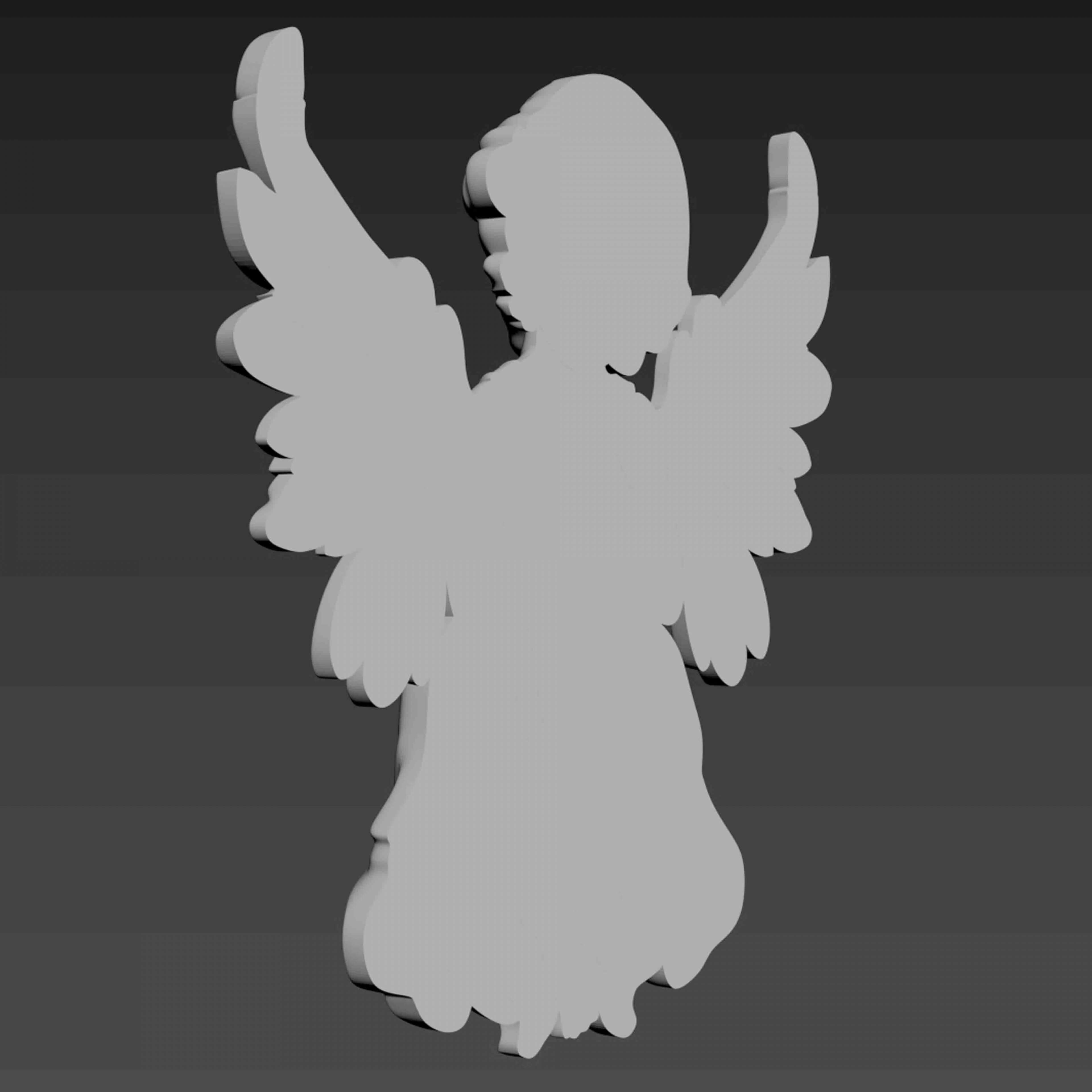 Angel Bas-Relief 3D Model by 3DRelief