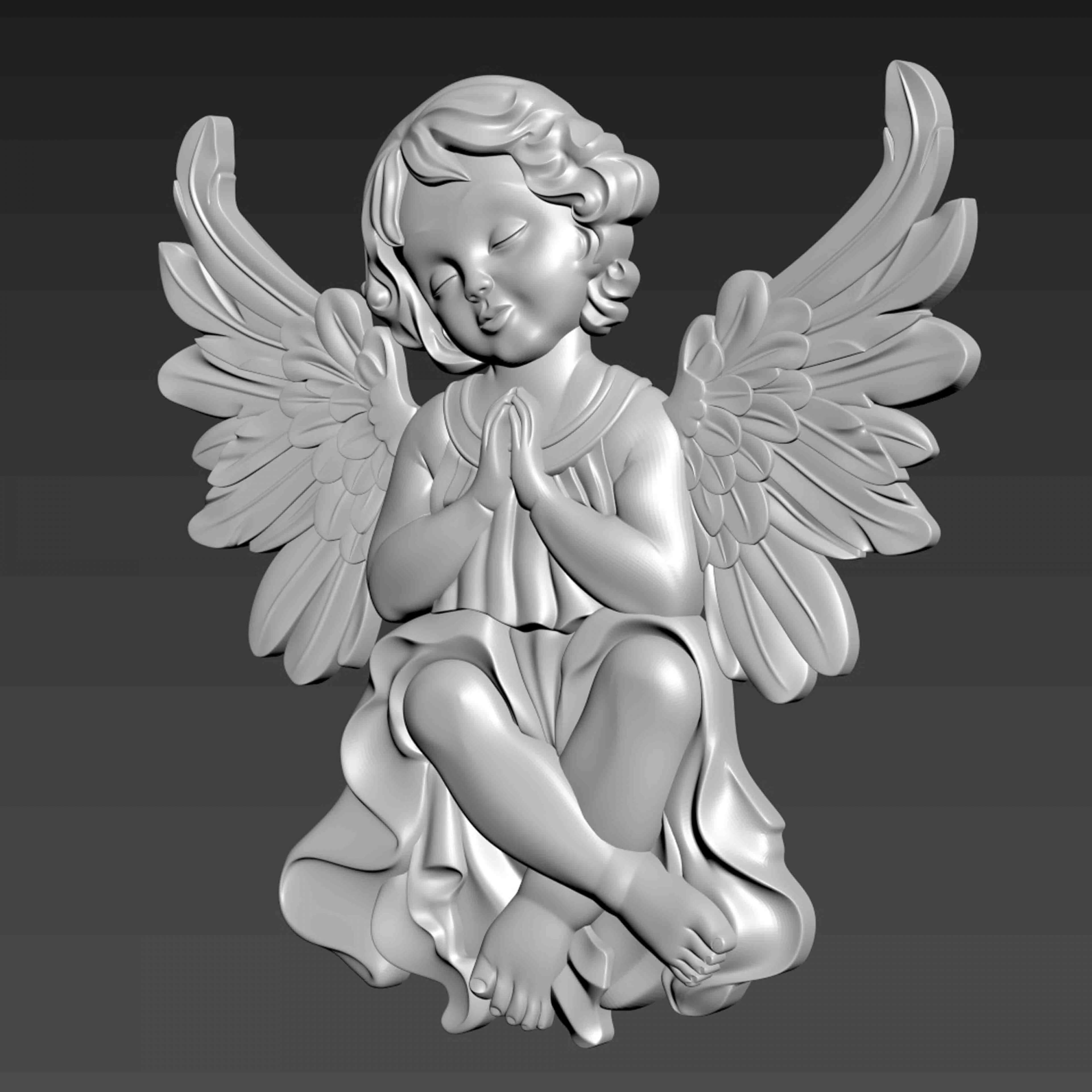 Angel Bas-Relief 3D Model by 3DRelief