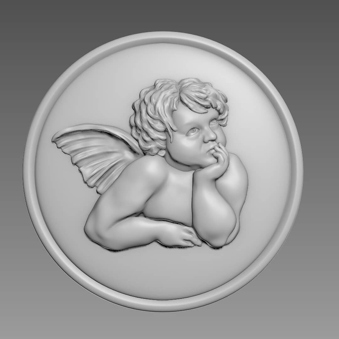 Grayscale 3d Relief Angel Premium Photo | Abstract 3d Geometric