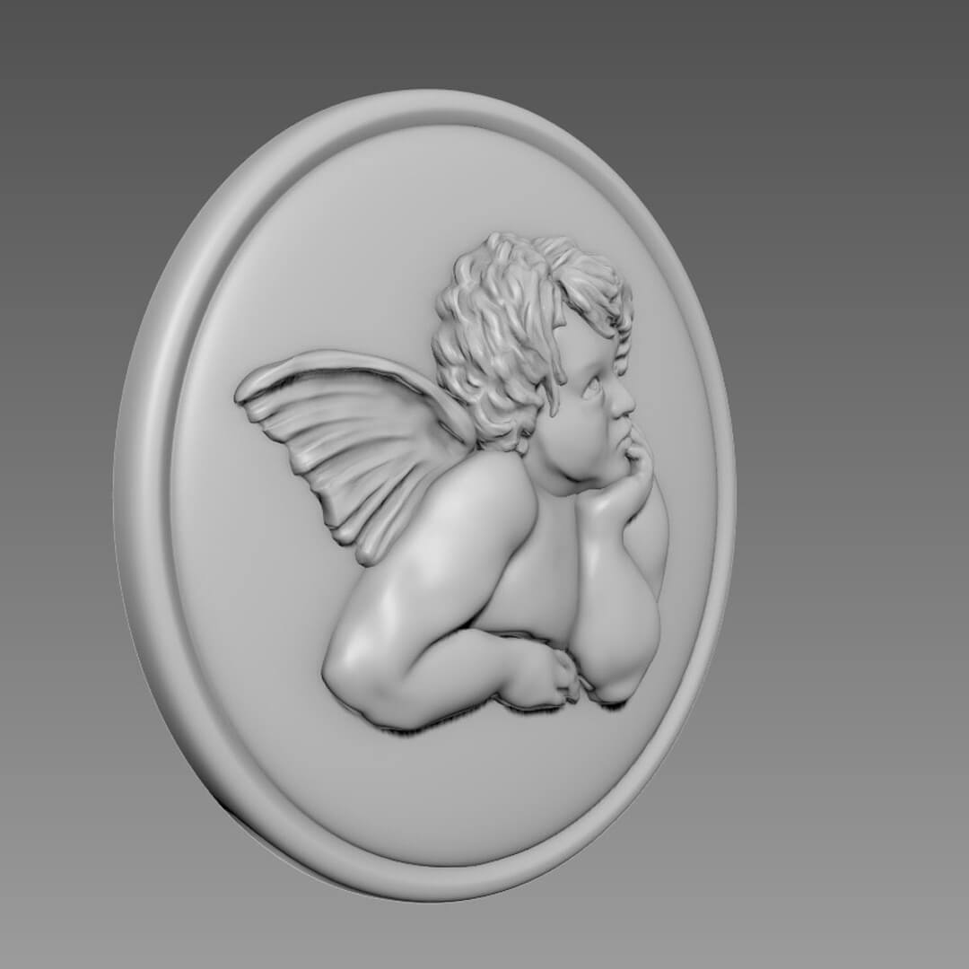 Angel Bas-Relief Free 3D Model by 3DRelief