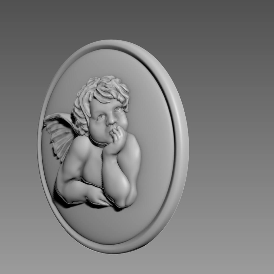 Angel Bas-Relief Free 3D Model by 3DRelief