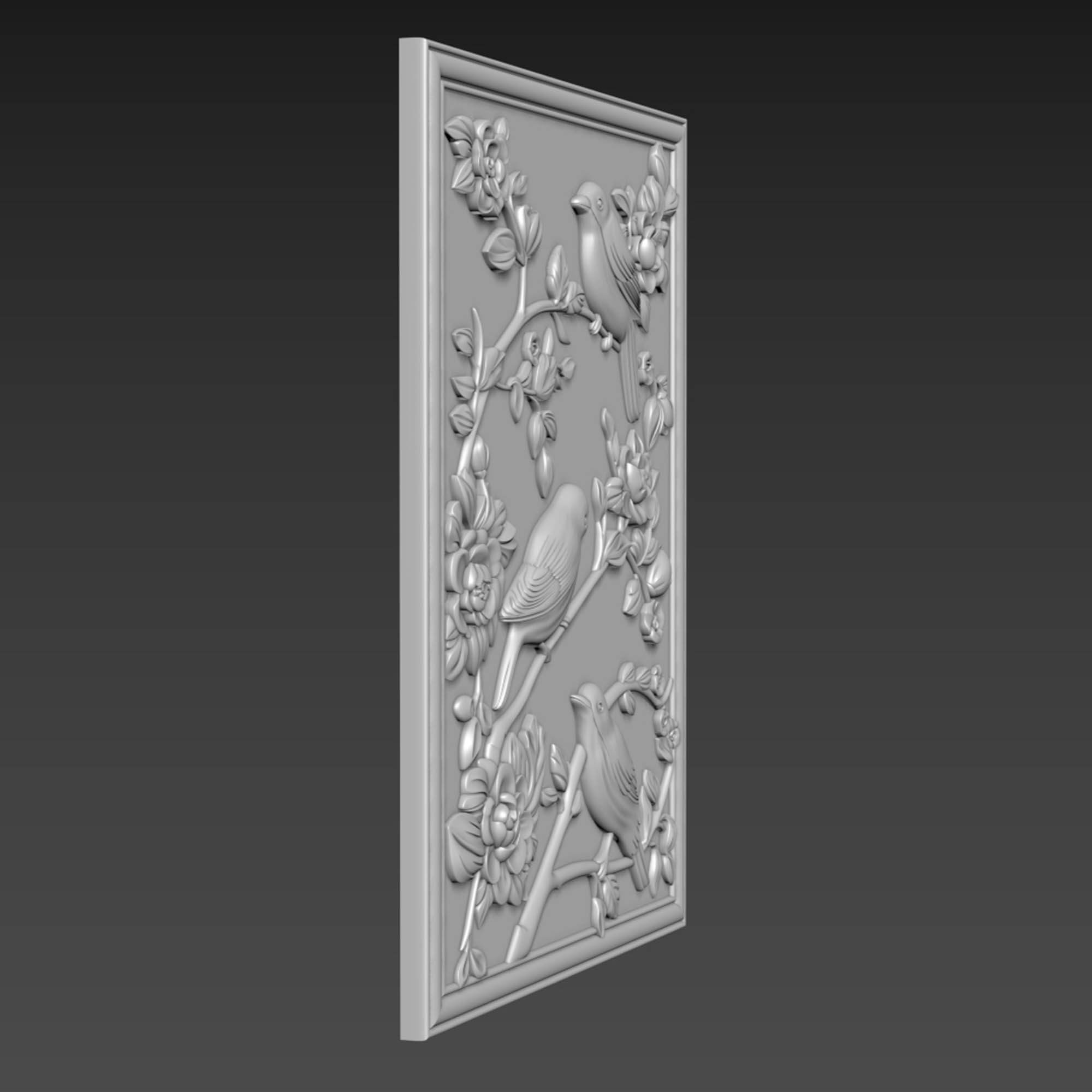 Birds Wall Decor Bas-Relief 3D Model by 3DRelief
