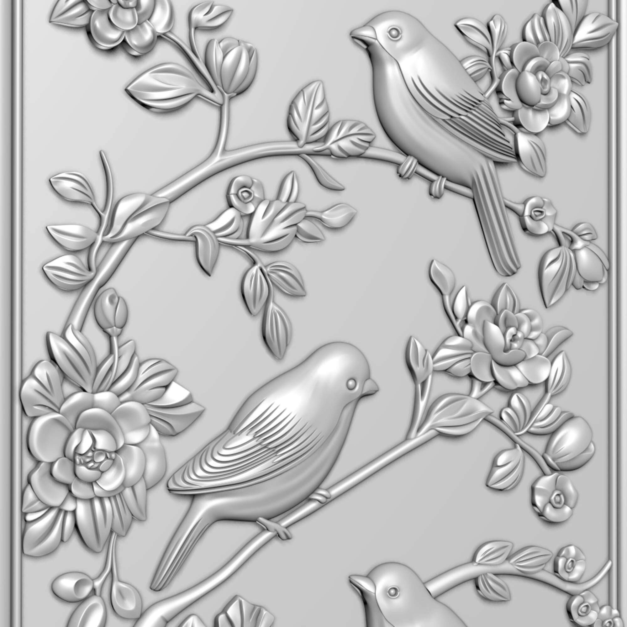 Birds Wall Decor Bas-Relief 3D Model by 3DRelief