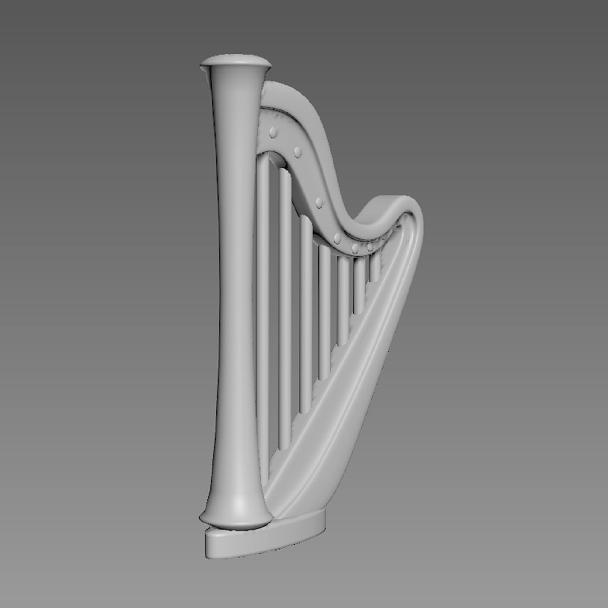Harp Decor Relief - 3D Model by 3DRelief