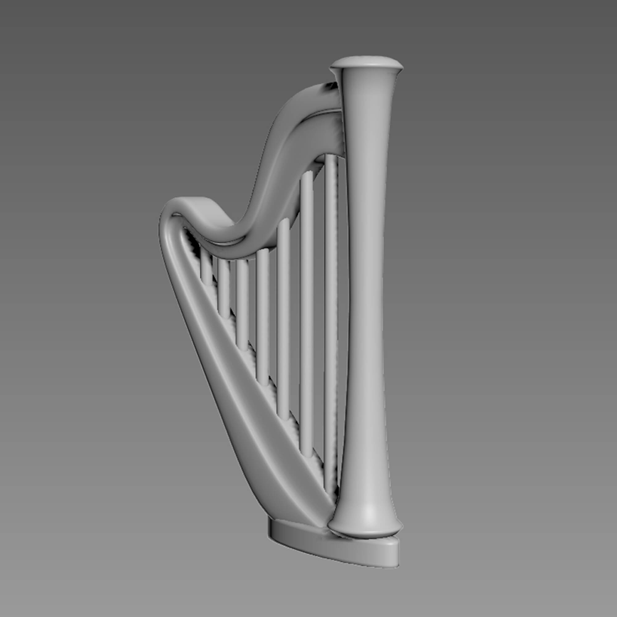Harp Decor Relief - 3D Model by 3DRelief