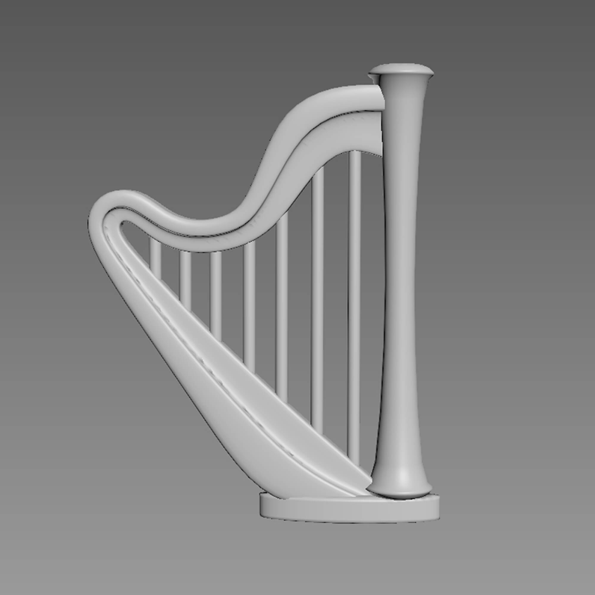 Harp Decor Relief - 3D Model by 3DRelief