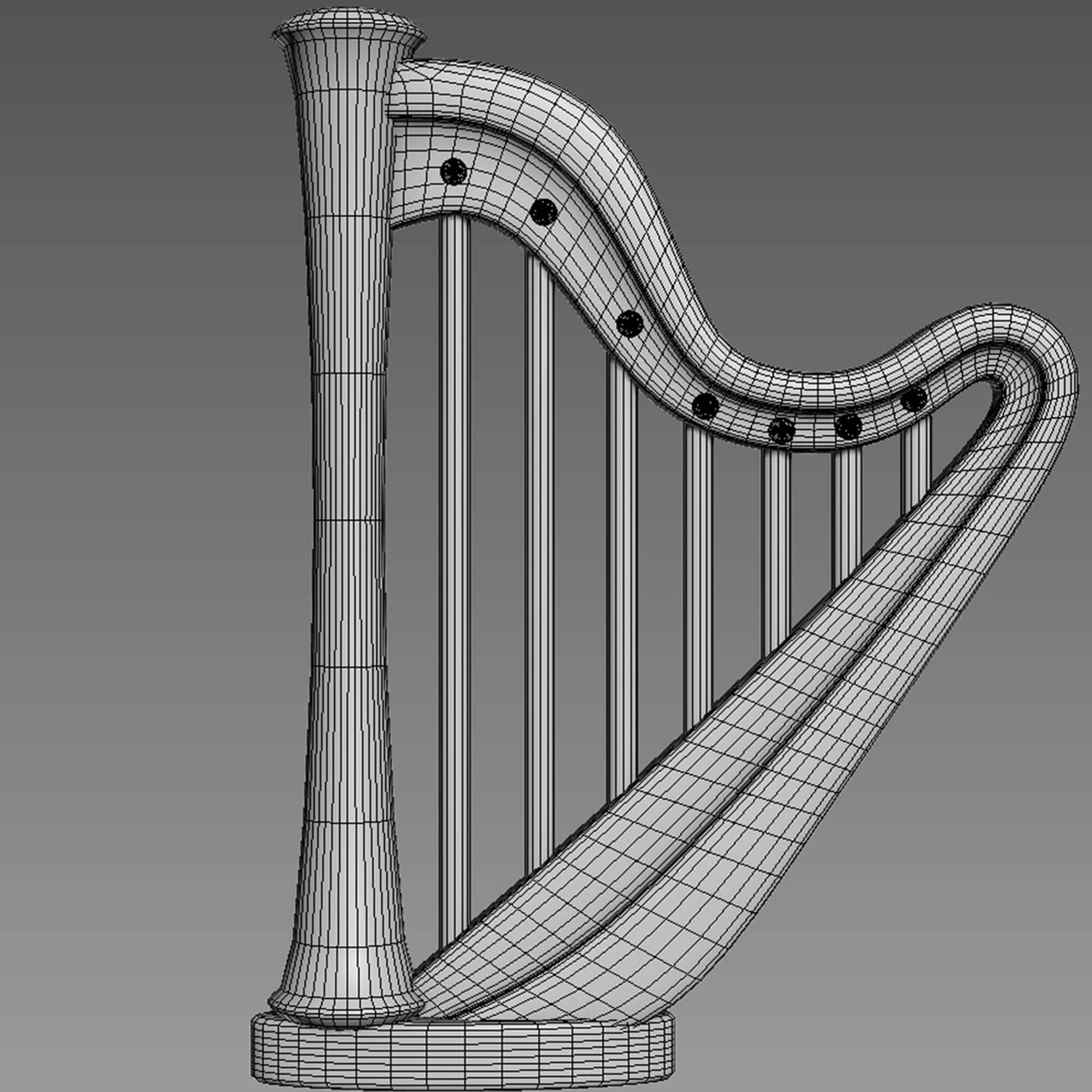 Harp Decor Relief - 3D Model by 3DRelief
