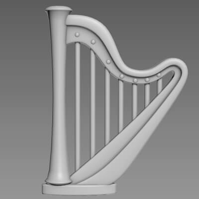 Harp Decor Relief - 3D Model by 3DRelief