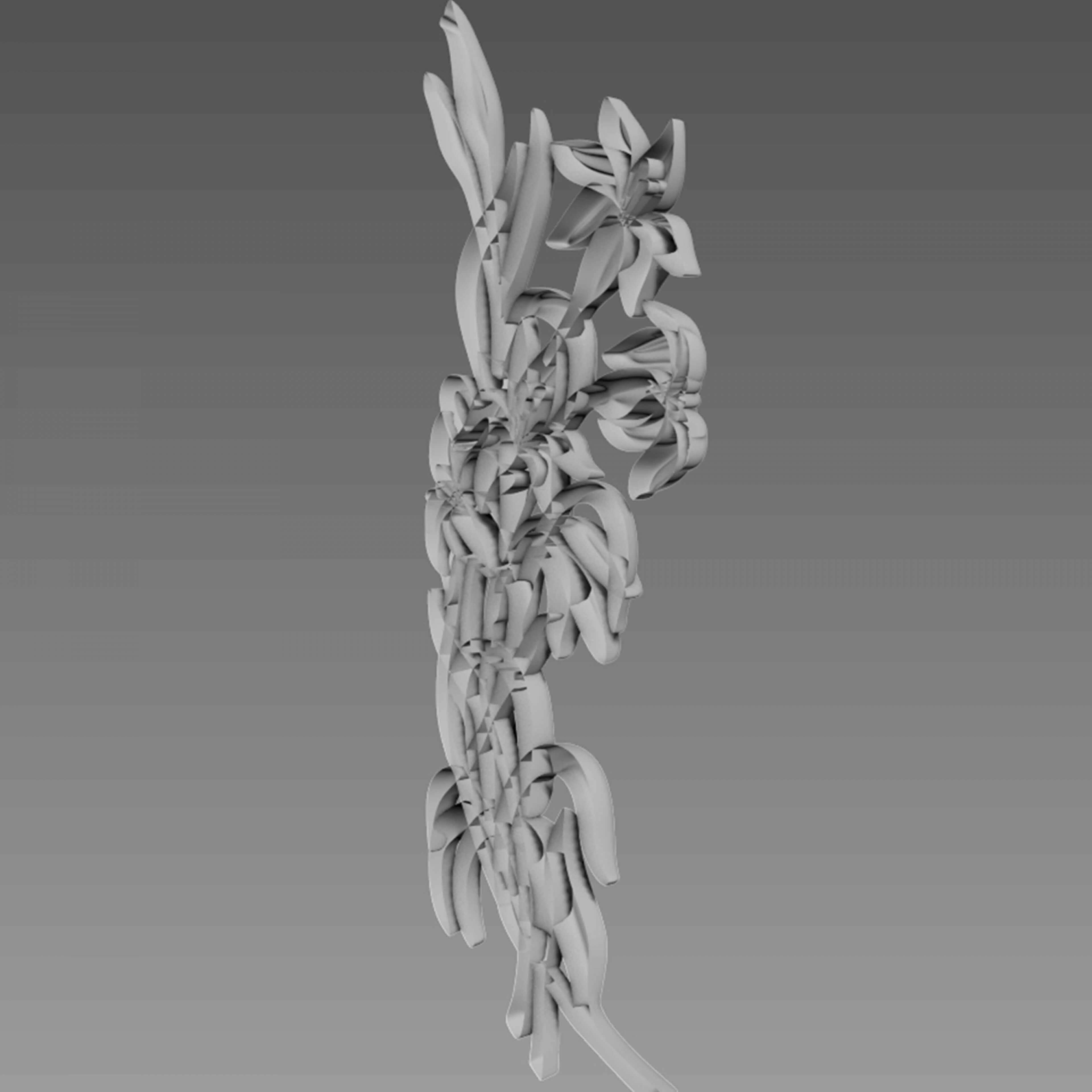 Lily Flowers Bas-Relief 3D Model by 3DRelief