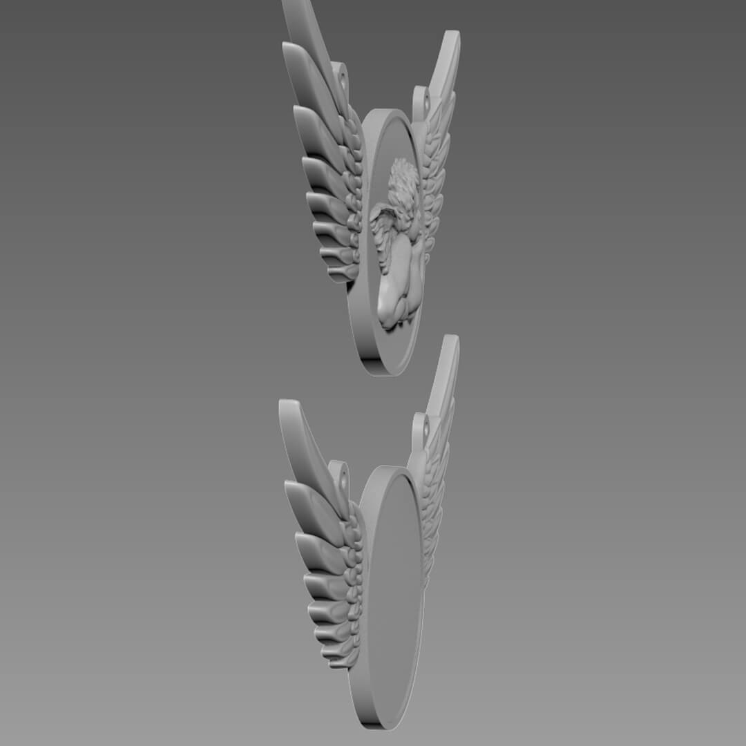 Medallion Angel - 3D Model by 3DRelief