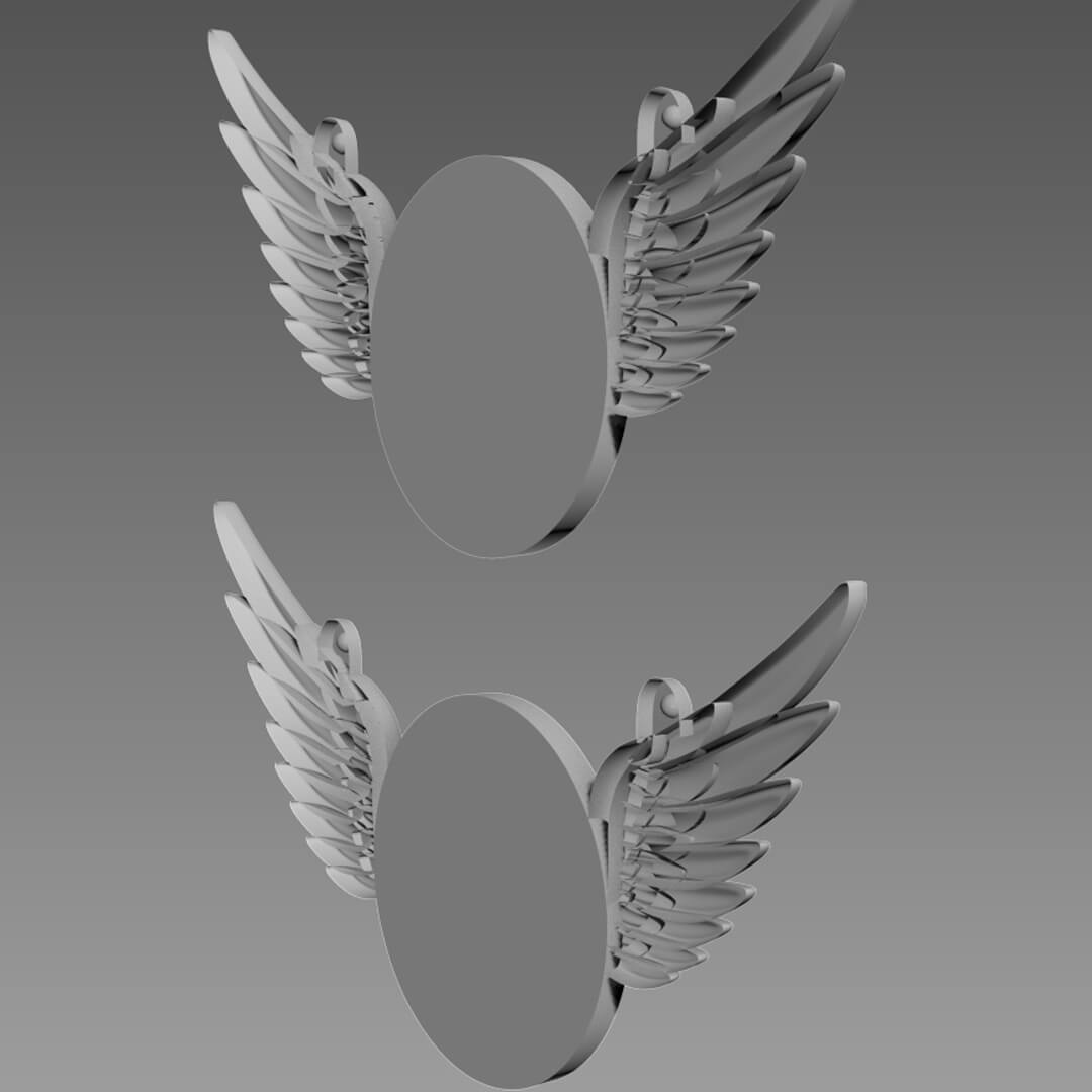 Medallion Angel - 3D Model by 3DRelief