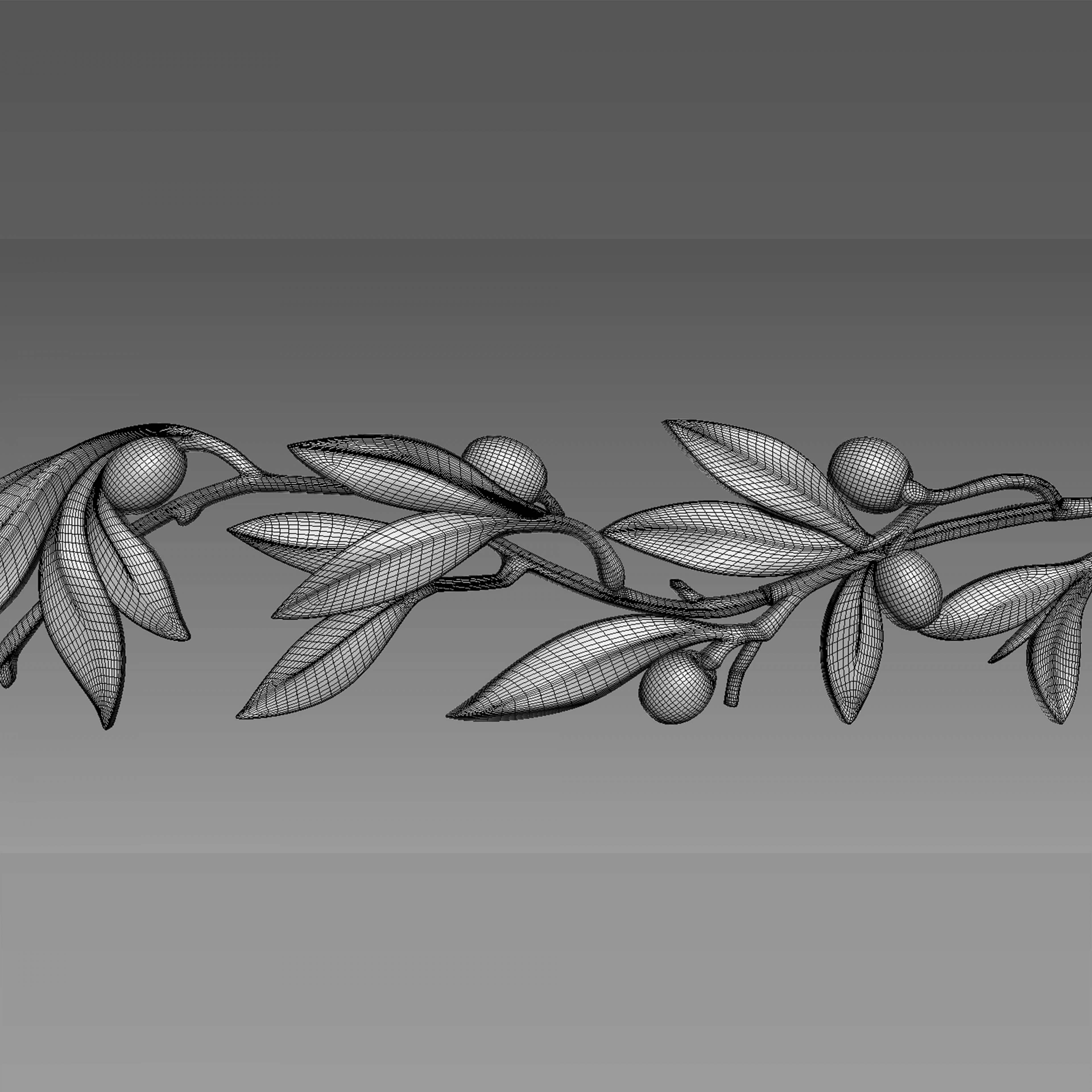 Olive Branch - 3D Model by 3DRelief