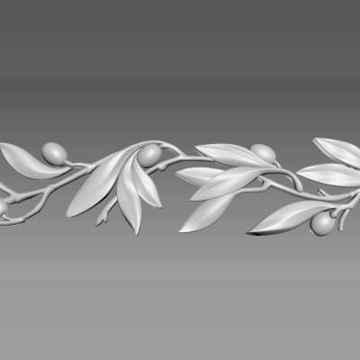 Olive Branch - 3D Model by 3DRelief