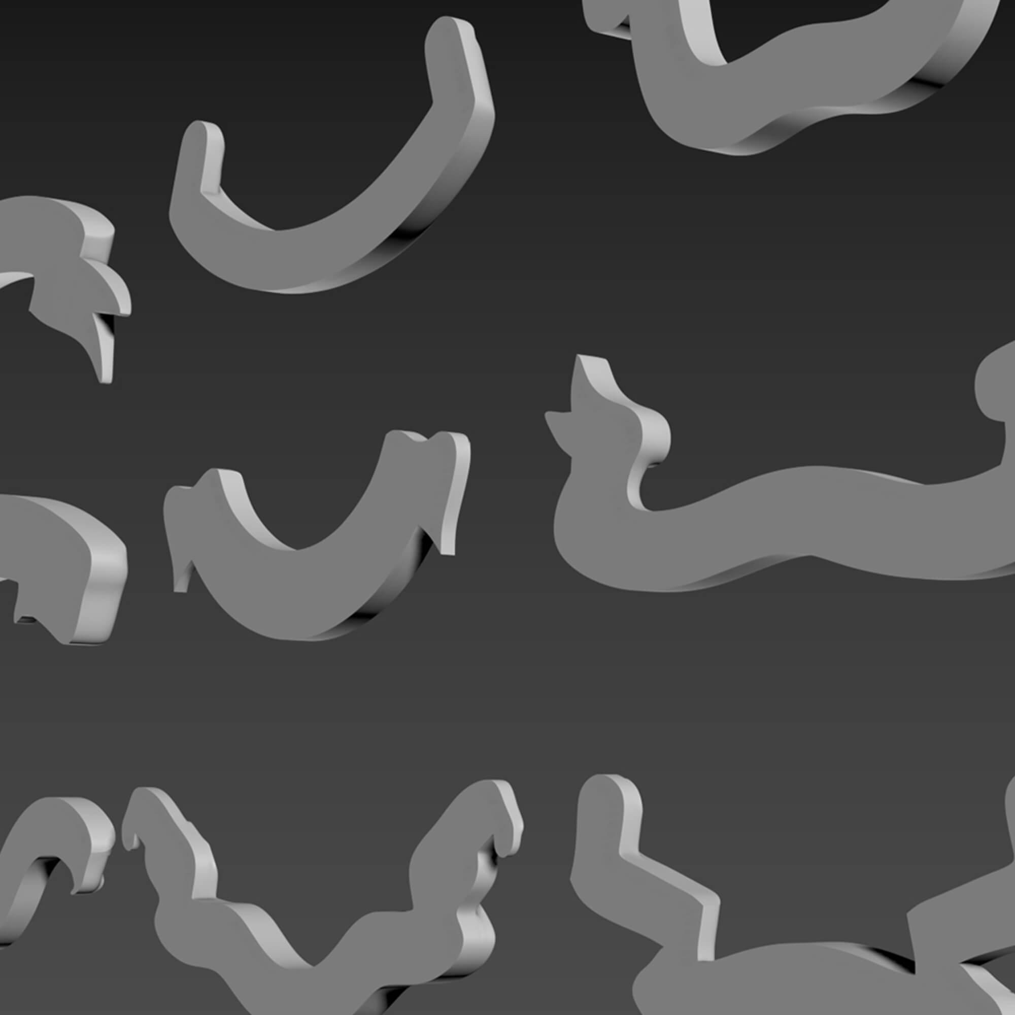 Ribbons for Inscription Logo Emblem - 3D Model by 3DRelief