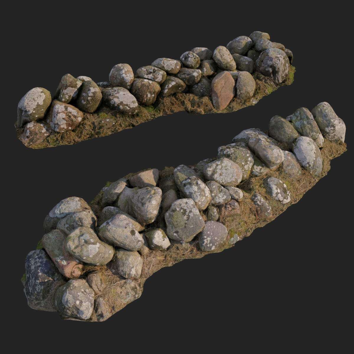 Natural Stone Wall (Scan B) - 3D Model by 3drille