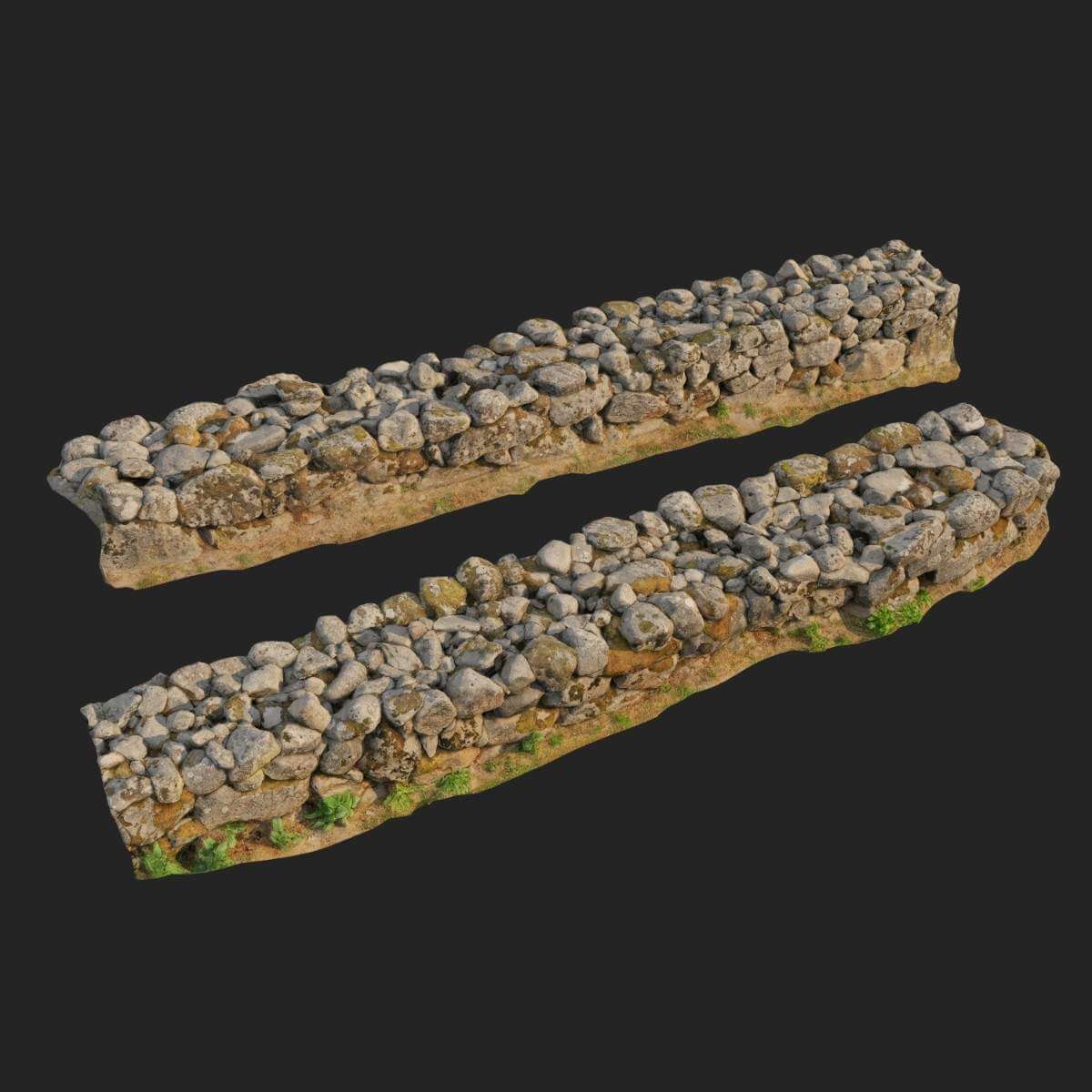 Natural Stone Wall (Scan F) - 3D Model by 3drille