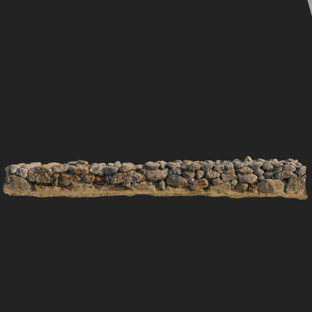 Natural Stone Wall (Scan F) - 3D Model by 3drille