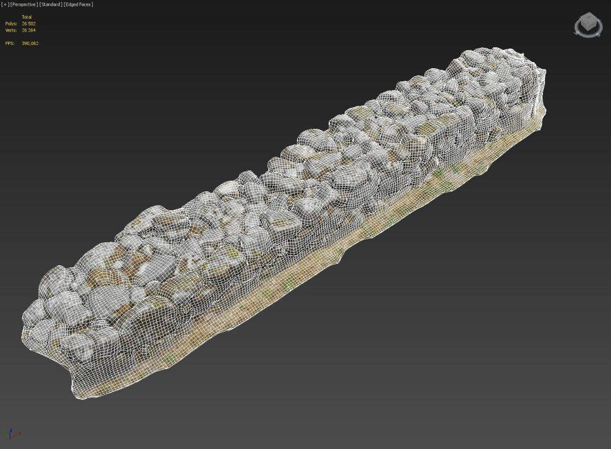 Natural Stone Wall (Scan F) - 3D Model by 3drille