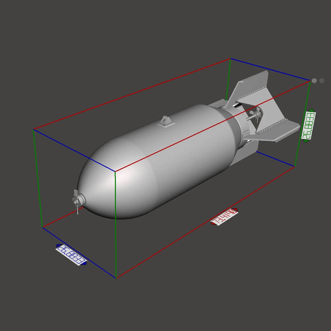 US Bomb AN-M30A1 100lb, AN-M64A1 500lb, AN-M65A1 1000lb (1/24) 3D Model ...
