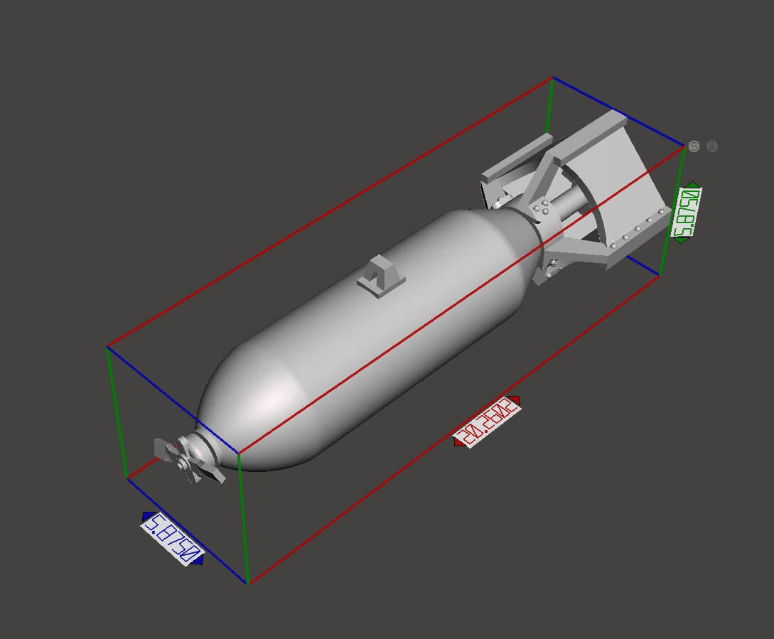 US Bomb AN-M30A1 100lb, AN-M64A1 500lb, AN-M65A1 1000lb (1/48) 3D Model ...