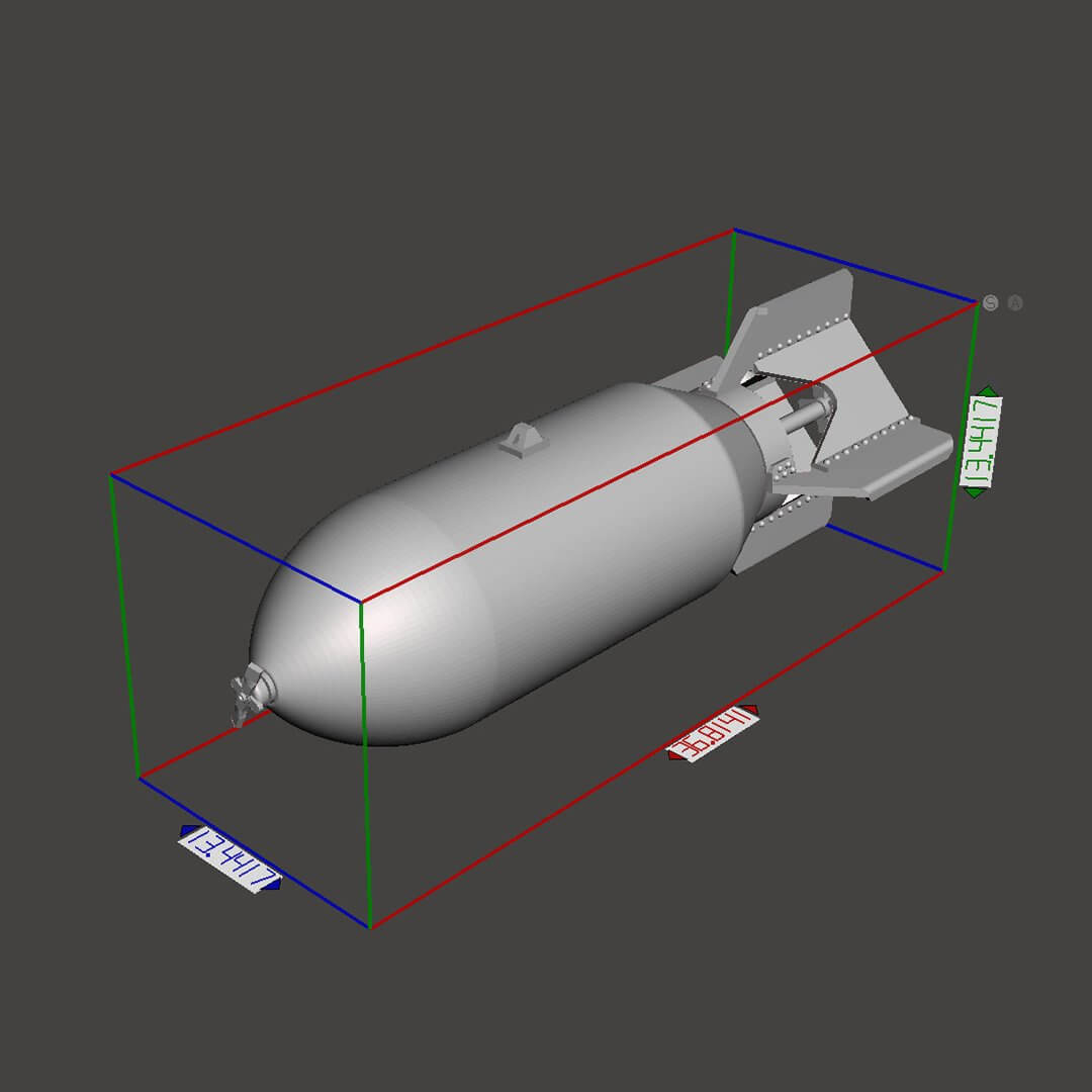 US Bomb AN-M30A1 100lb, AN-M64A1 500lb, AN-M65A1 1000lb (1/48) 3D Model ...