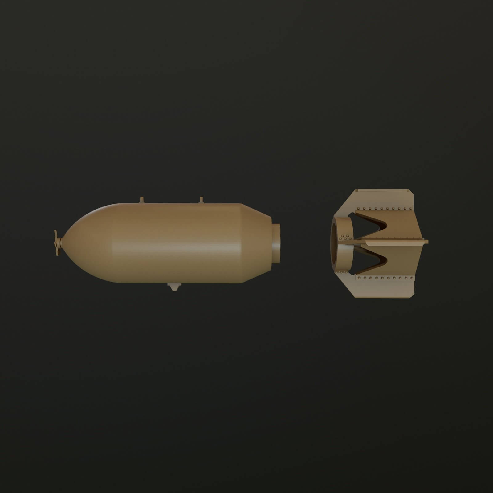 US Bomb AN-M30A1 100lb, AN-M64A1 500lb, AN-M65A1 1000lb (1/48) 3D Model ...