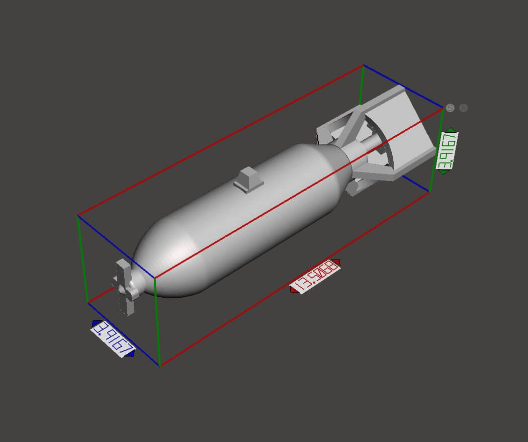 US Bomb AN-M30A1 100lb, AN-M64A1 500lb, AN-M65A1 1000lb (1/72) 3D Model ...