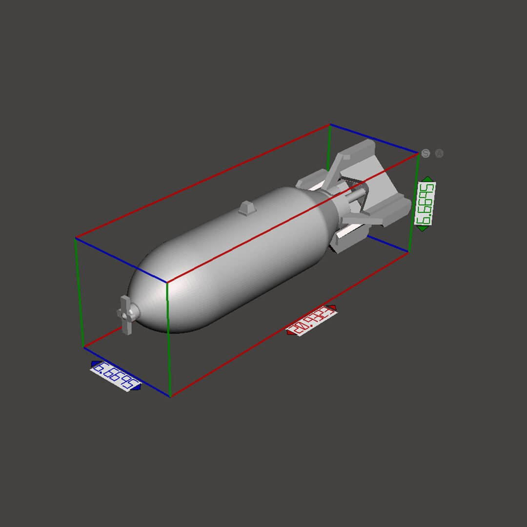 US Bomb AN-M30A1 100lb, AN-M64A1 500lb, AN-M65A1 1000lb (1/72) 3D Model ...