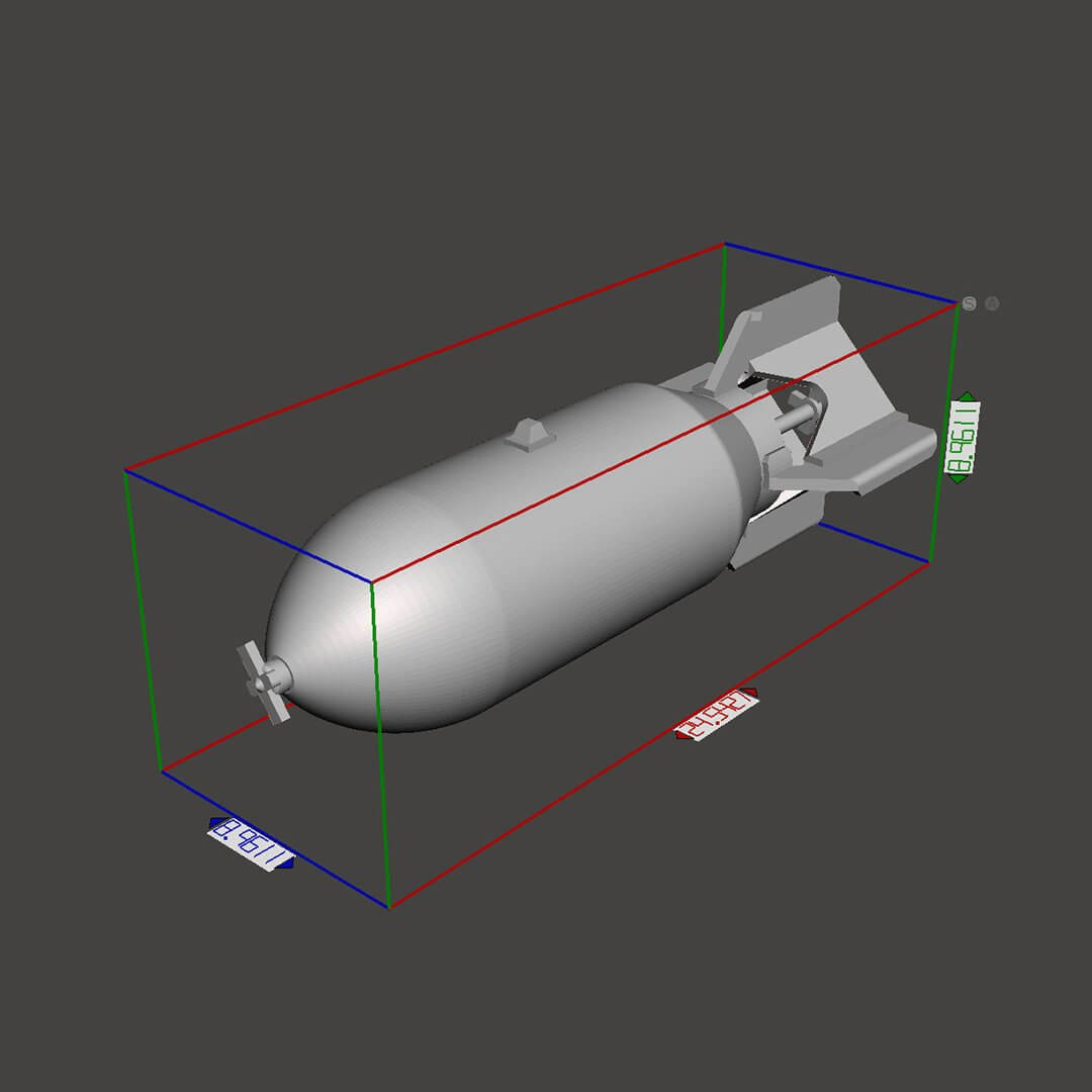 US Bomb AN-M30A1 100lb, AN-M64A1 500lb, AN-M65A1 1000lb (1/72) 3D Model ...