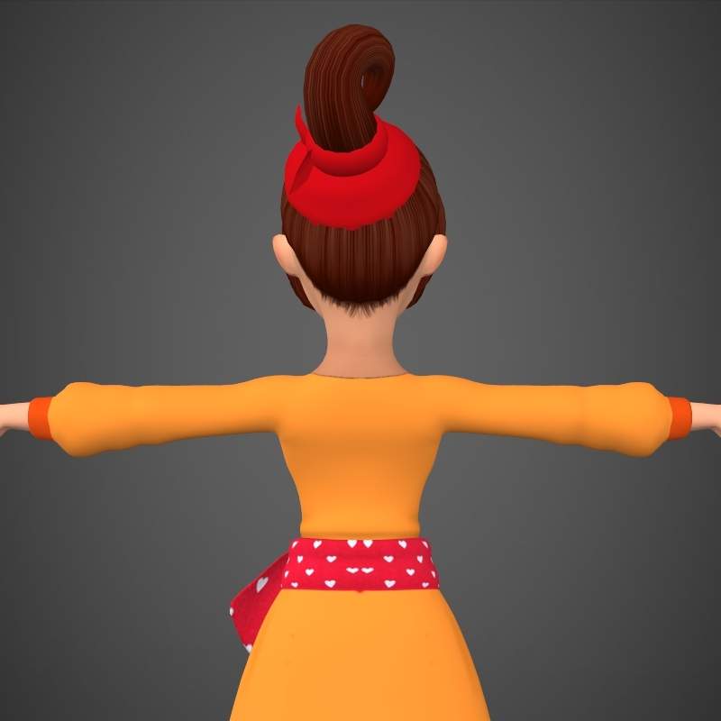Cartoon Girl Babli - 3D Model by 3dseller