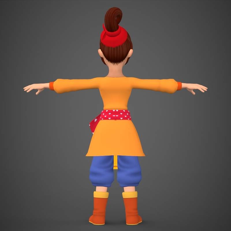 Cartoon Girl Babli - 3D Model by 3dseller