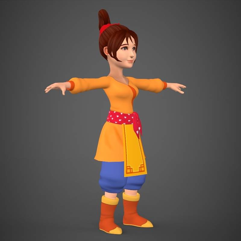 Cartoon Girl Babli - 3D Model by 3dseller