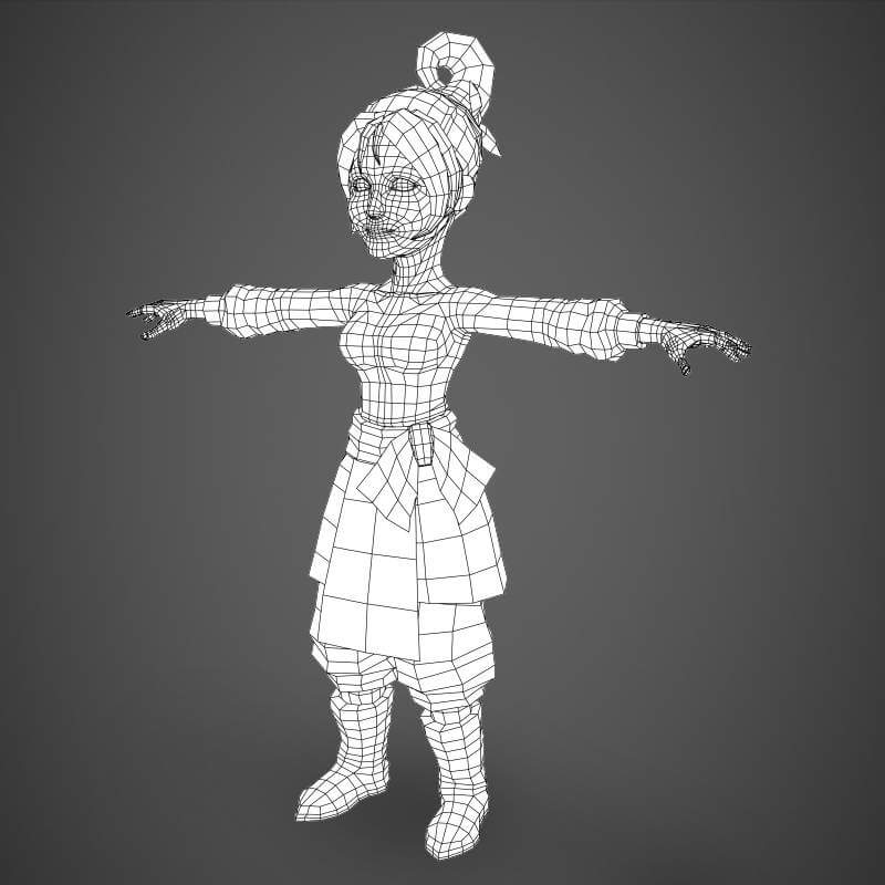 Cartoon Girl Babli - 3D Model by 3dseller