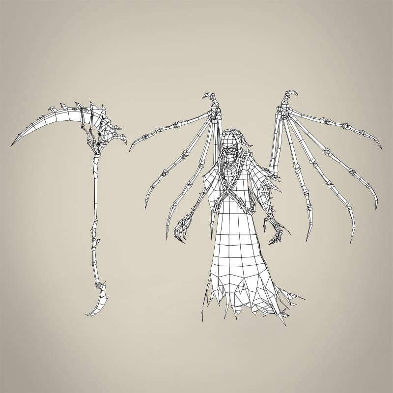 Fantasy Death Skeleton - 3D Model by 3dseller