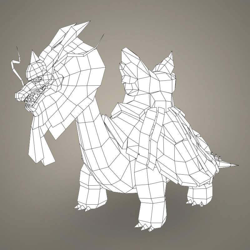 Fantasy Dragon with Saddle - 3D Model by 3dseller