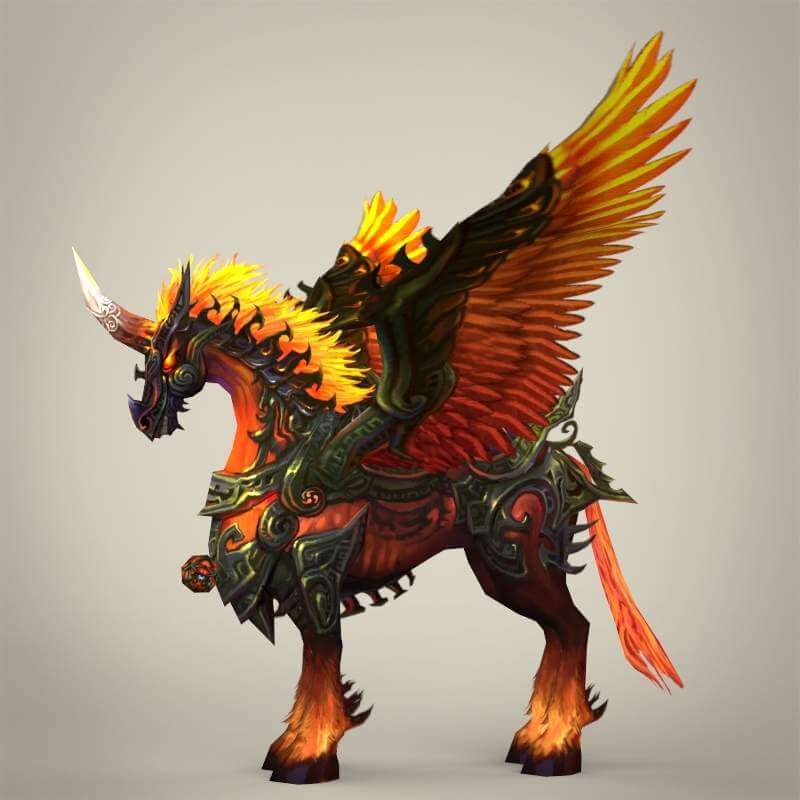 Fantasy Flying Knight Horse - 3D Model by 3dseller