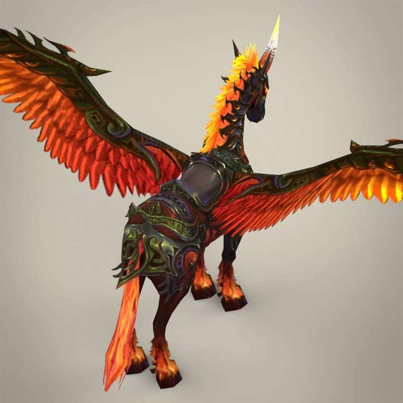 Fantasy Flying Knight Horse - 3D Model by 3dseller