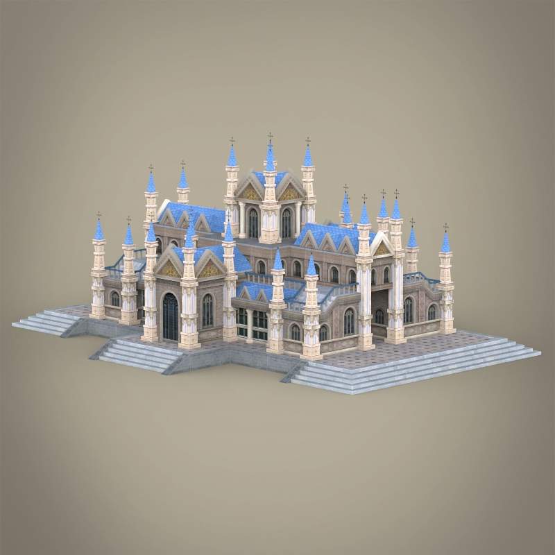 Fantasy Church Building - 3D Model by 3dseller