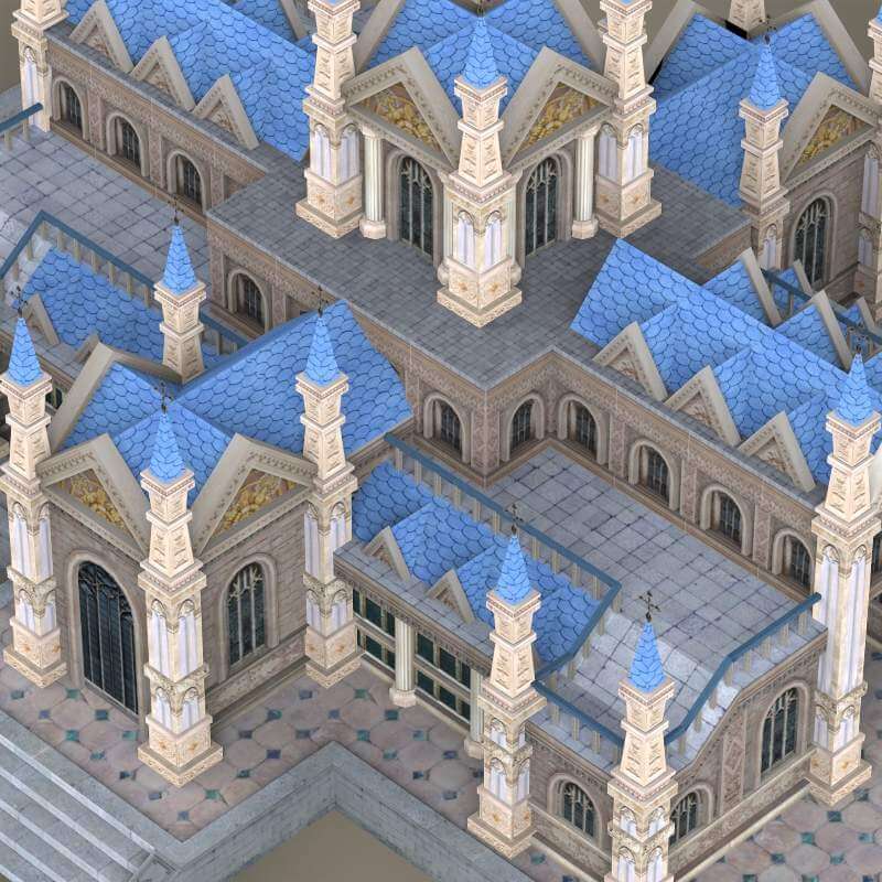 Fantasy Church Building - 3D Model by 3dseller